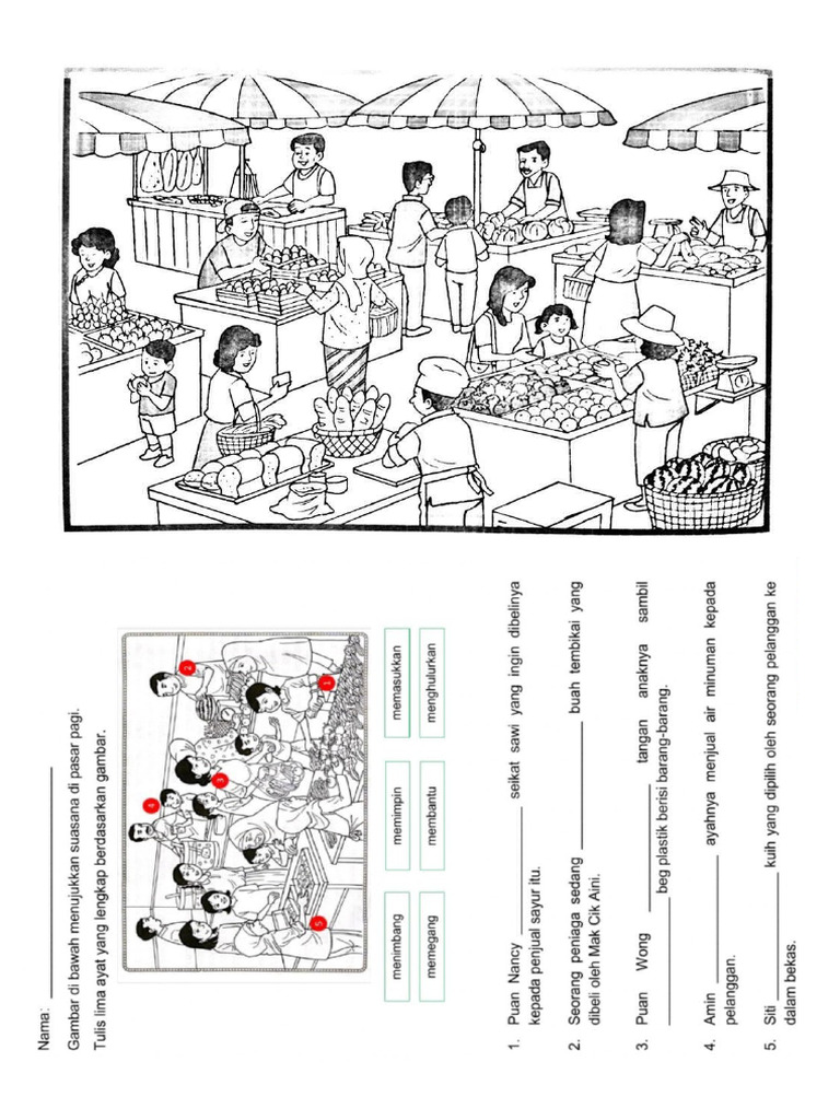 Aktiviti Di Pasar bina ayat | PDF