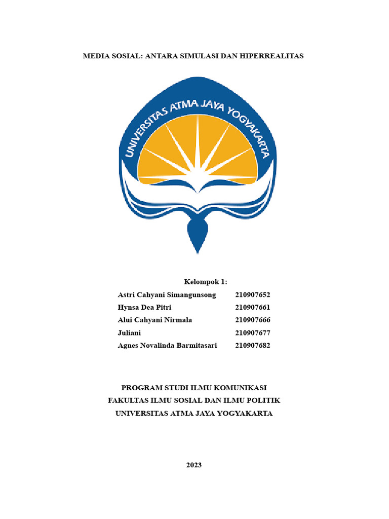 Kelompok 1 MasDig - Media Sosial Antara Simulasi Dan Hiperrealitas | PDF