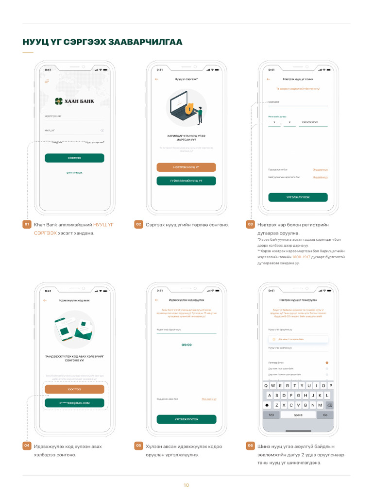 Khan Bank App- Нууц Үг Сэргээх | PDF