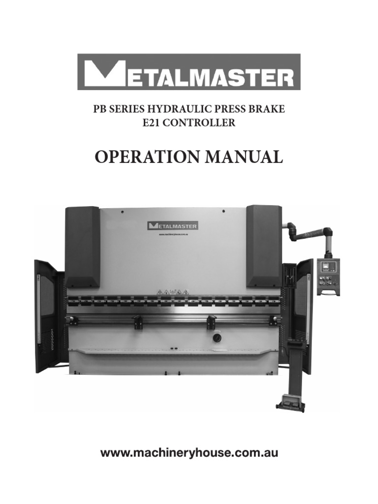 Metalmaster Pressbrake E21 Manual | PDF