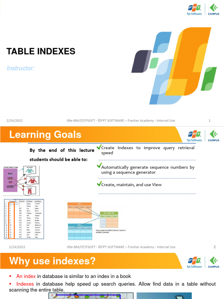 Lecture 7 - Table Indexes | PDF