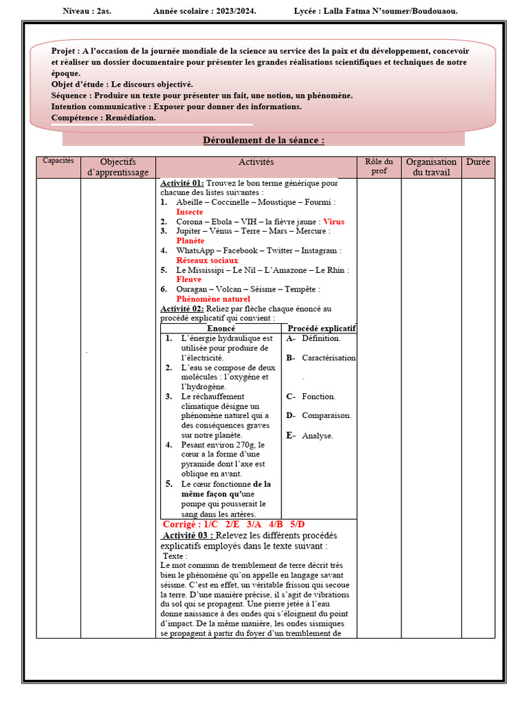 Remédiation Fiche | PDF