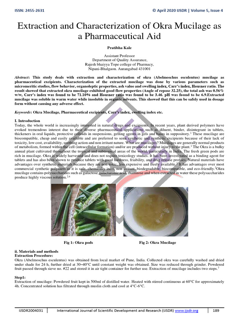 Mucilage Okra 1 | PDF