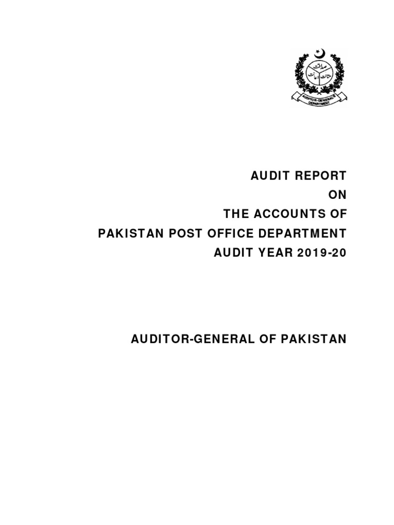 Pakistan Post Office Audit 2019-20 | PDF | Mail | E Commerce