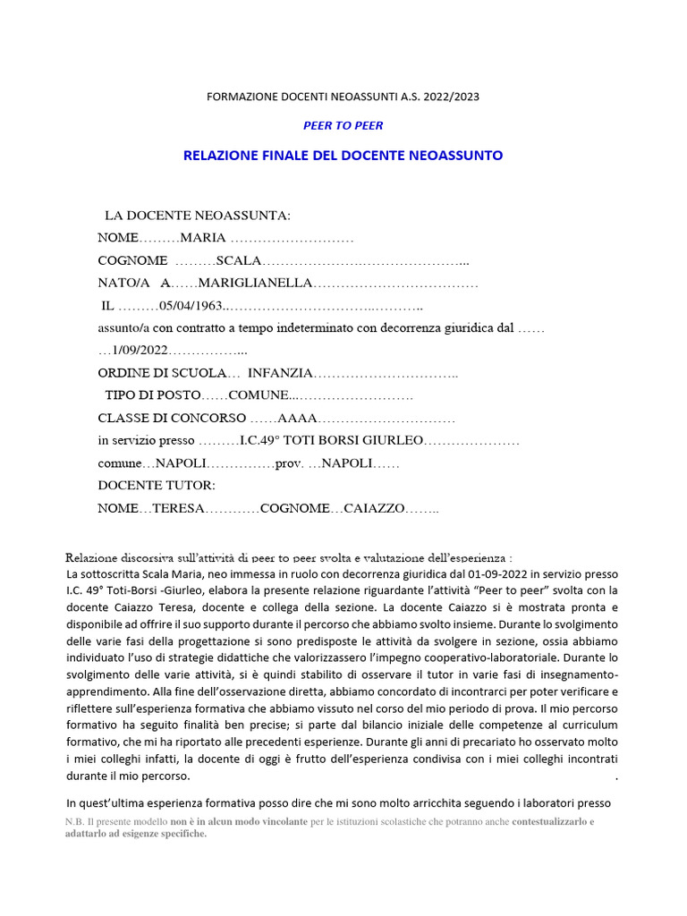 MODULO 5 - Relazione Finale | PDF