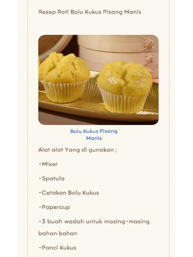 Presentasi Pembuatan Bolu Kukus Pisang Manis | PDF