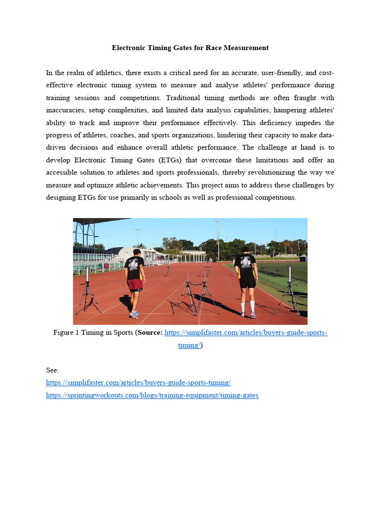 Electronic Timing Gates For Race Measurement | PDF