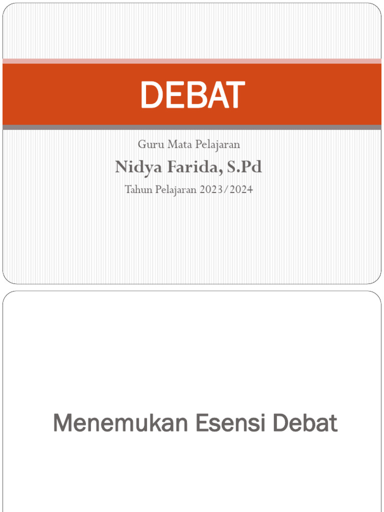 Karakteristik dan Unsur Debat | PDF