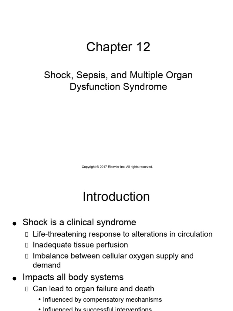 Shock, Sepsis, and Multiple Organ Dysfunction Syndrome | PDF