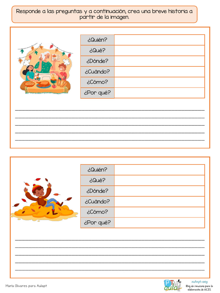 Escritura Creativa Dibujos Otono 1 | PDF