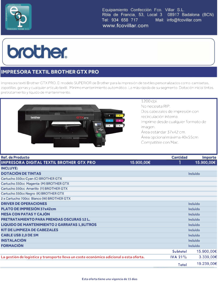 BROTHER GTX Pro | PDF