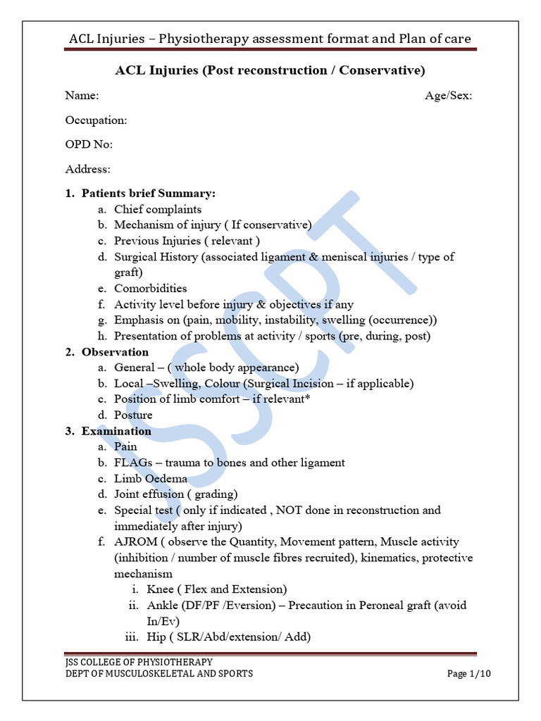 ACL Evaluation | PDF