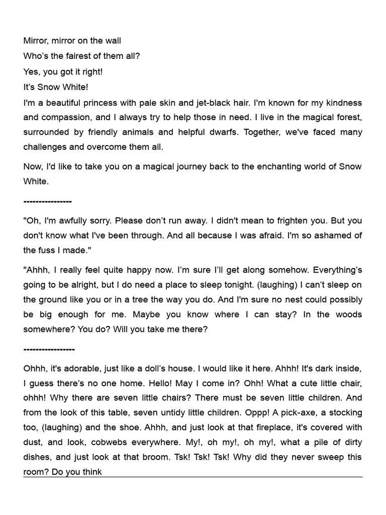 Snowhite Script | PDF | Snow White