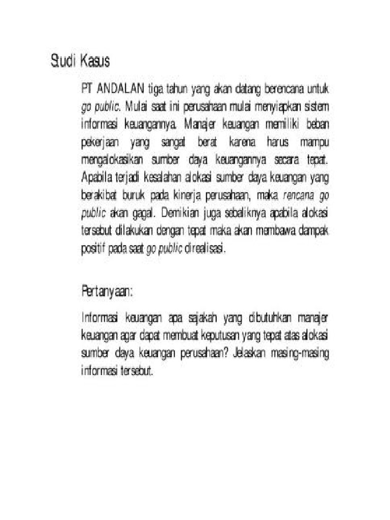 Latihan Soal (Studi Kasus) 1 | PDF Latihan Soal (Studi Kasus) 1 | PDF