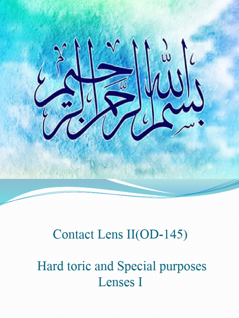 Hard Toric and Special Lenses | PDF | Contact Lens | Equipment