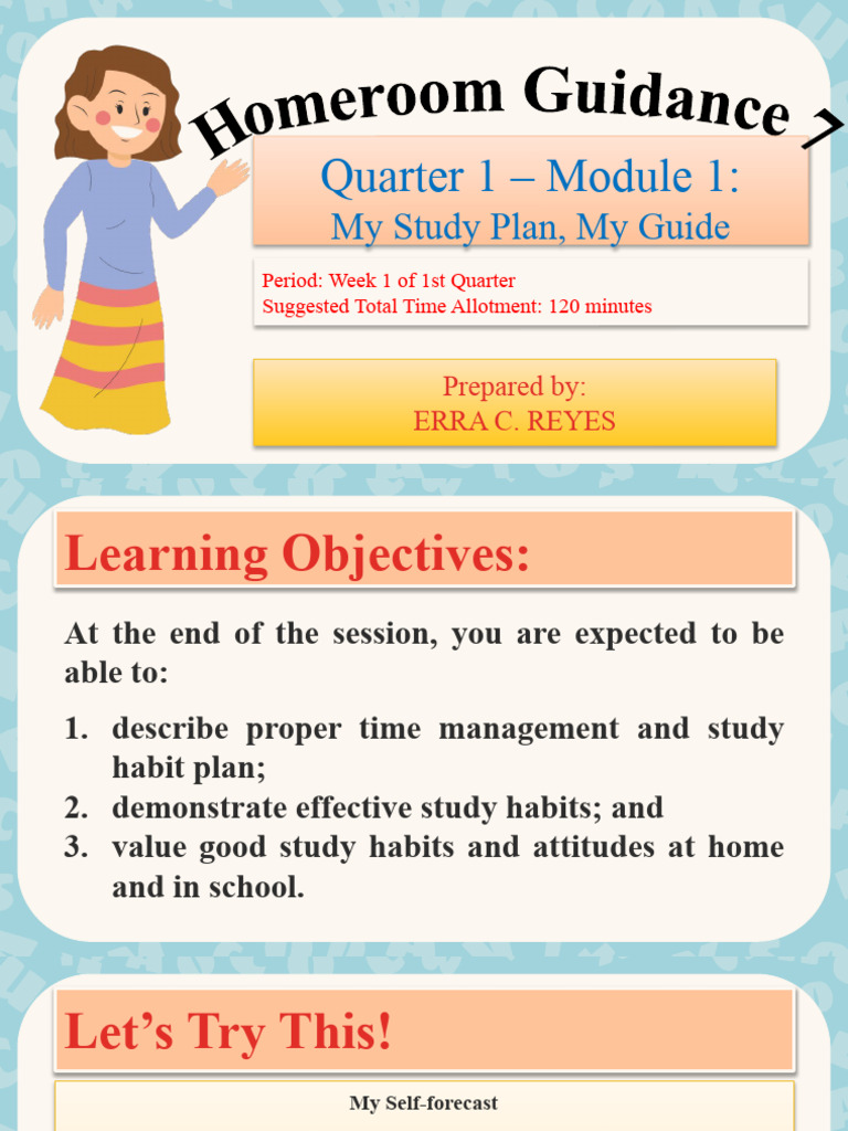 Homeroom Guidance: Study Plan Module 1 | PDF | Mind | Disciplines