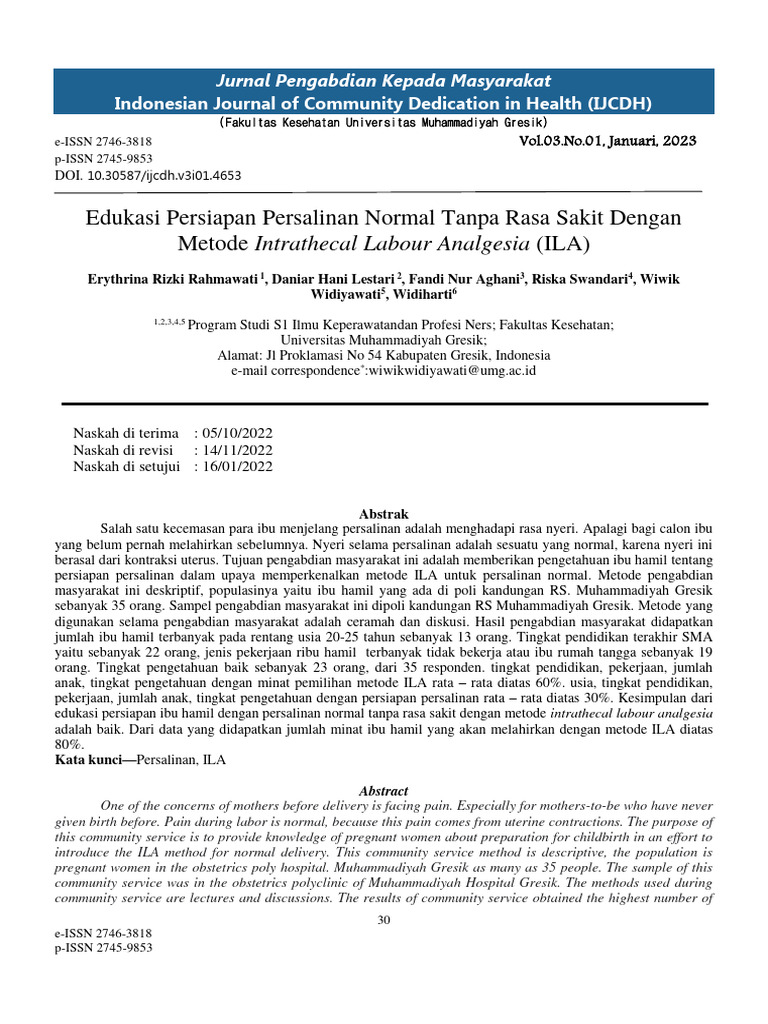 Edukasi Persalinan Tanpa Nyeri | PDF | Kesehatan Holistik | Sains & Matematika