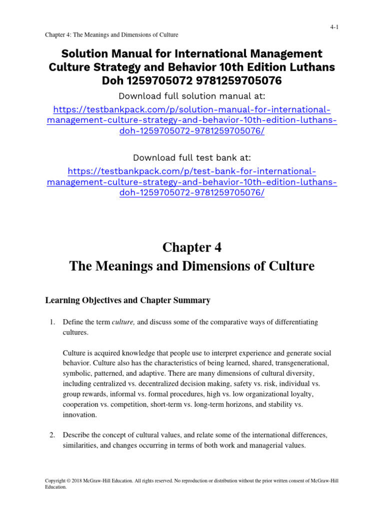 International Management Culture Strategy and Behavior 10th Edition ...
