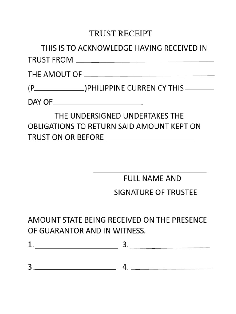 Trust Receipt | PDF