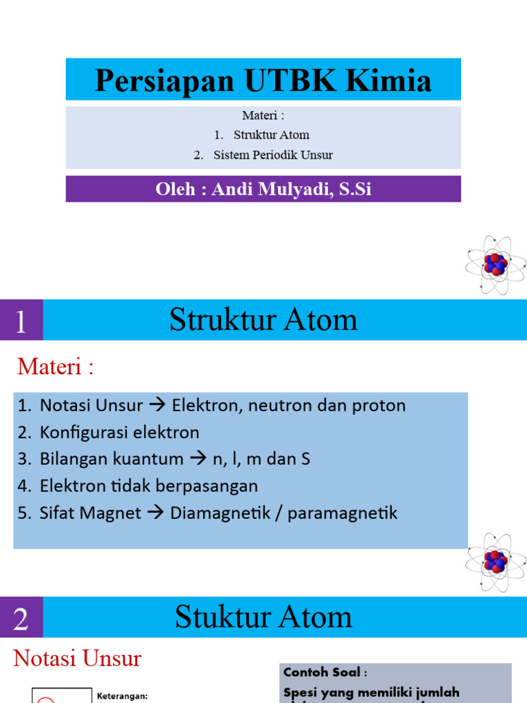 Struktur Atom Dan Bilangan Kuantum | PDF