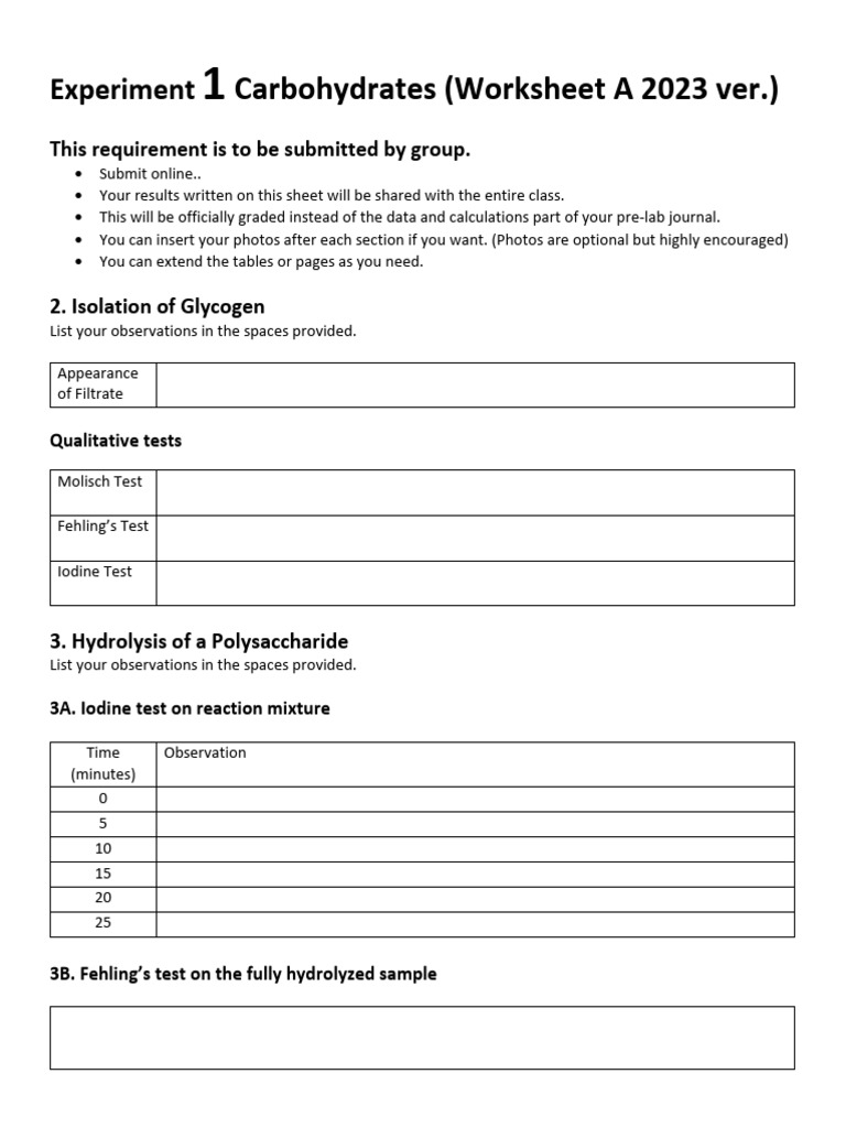 1-2 Modified Polysaccharide Biochem Lab 1 Worksheet | PDF