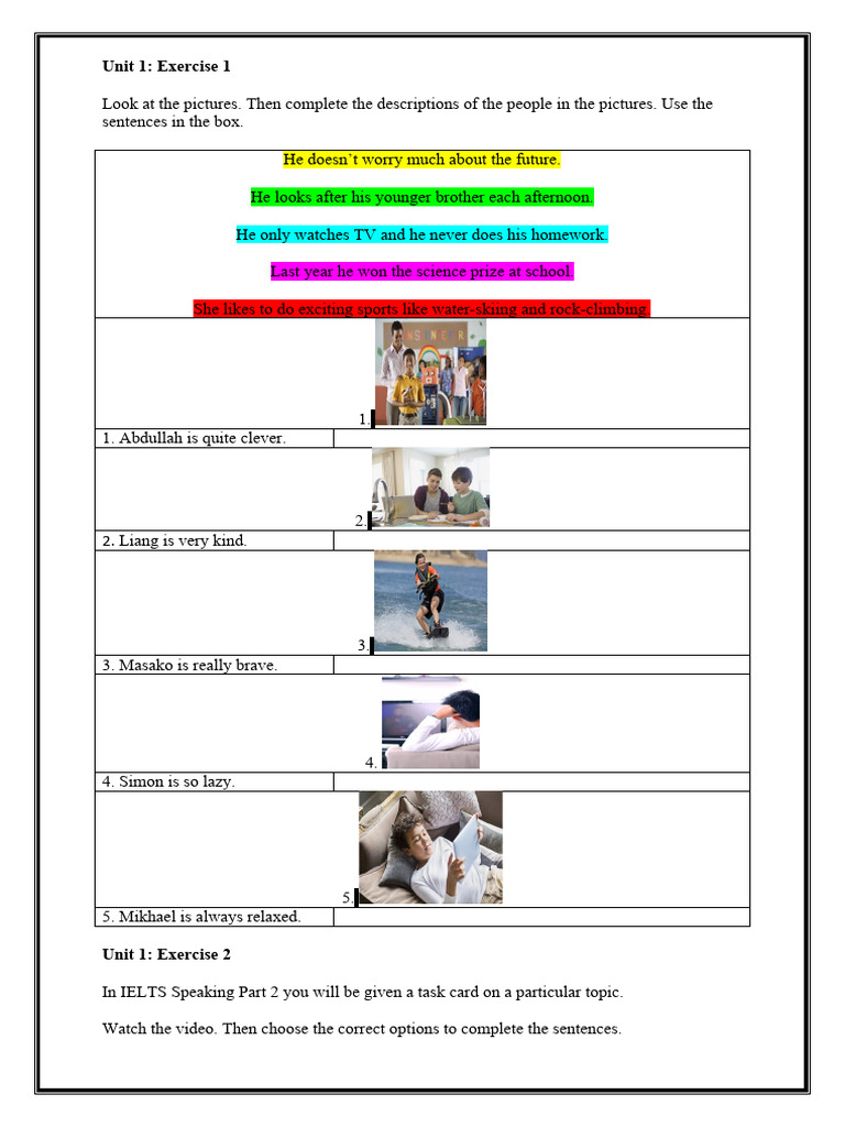 Unit 1 - Speaking | PDF
