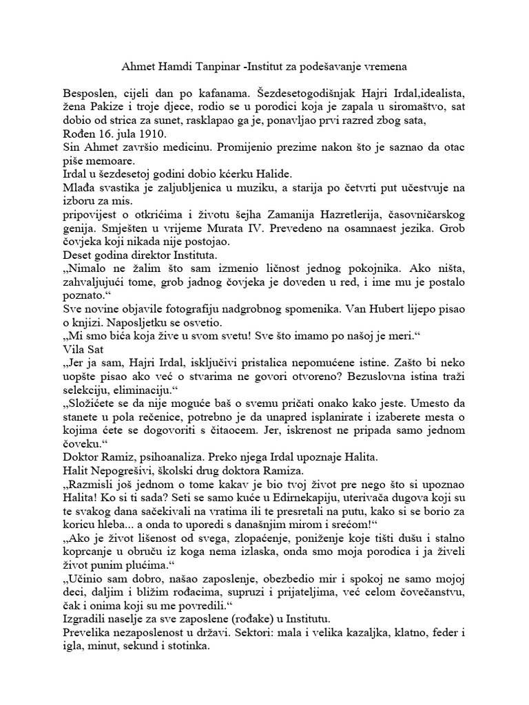 Ahmet Hamdi Tanpinar | PDF