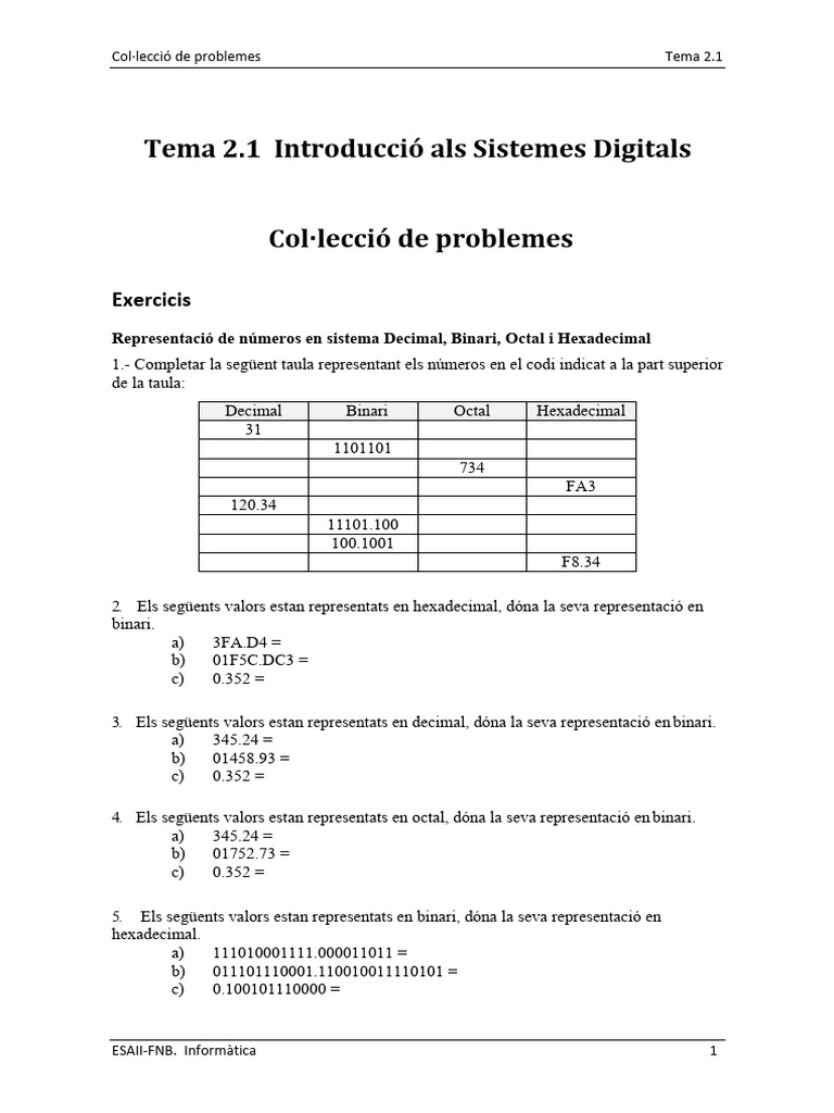Colec Prob Tema 2.1 | PDF