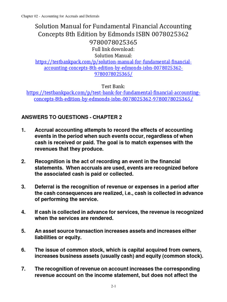 Accruals and Deferrals in Accounting | PDF