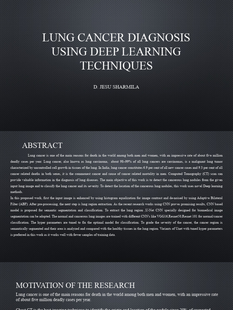 Lung Cancer Diagnosis Using Deep Learning Techniques-1 | PDF