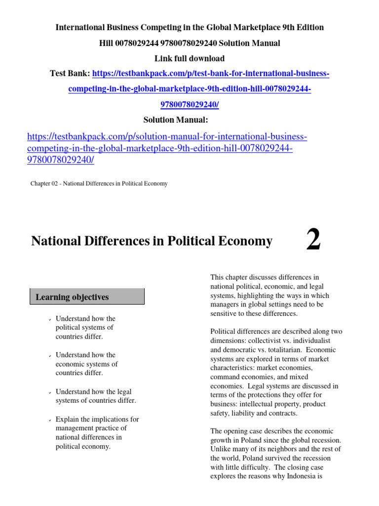 International Business Competing in The Global Marketplace 9th Edition ...