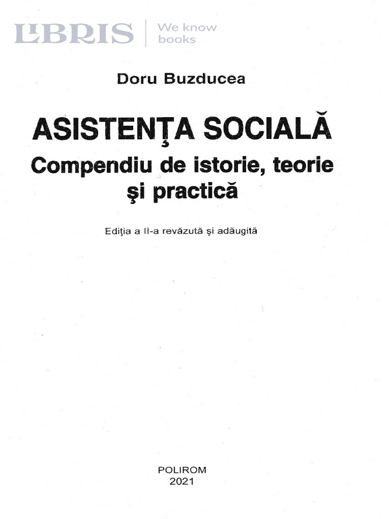 Asistenta Sociala. Compendiu de Istorie, Teorie Si Practica Ed.2 - Doru ...