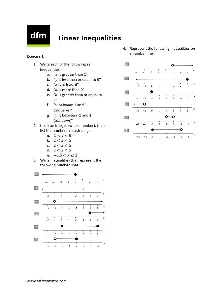 GCSE-Linear Inequalities | PDF