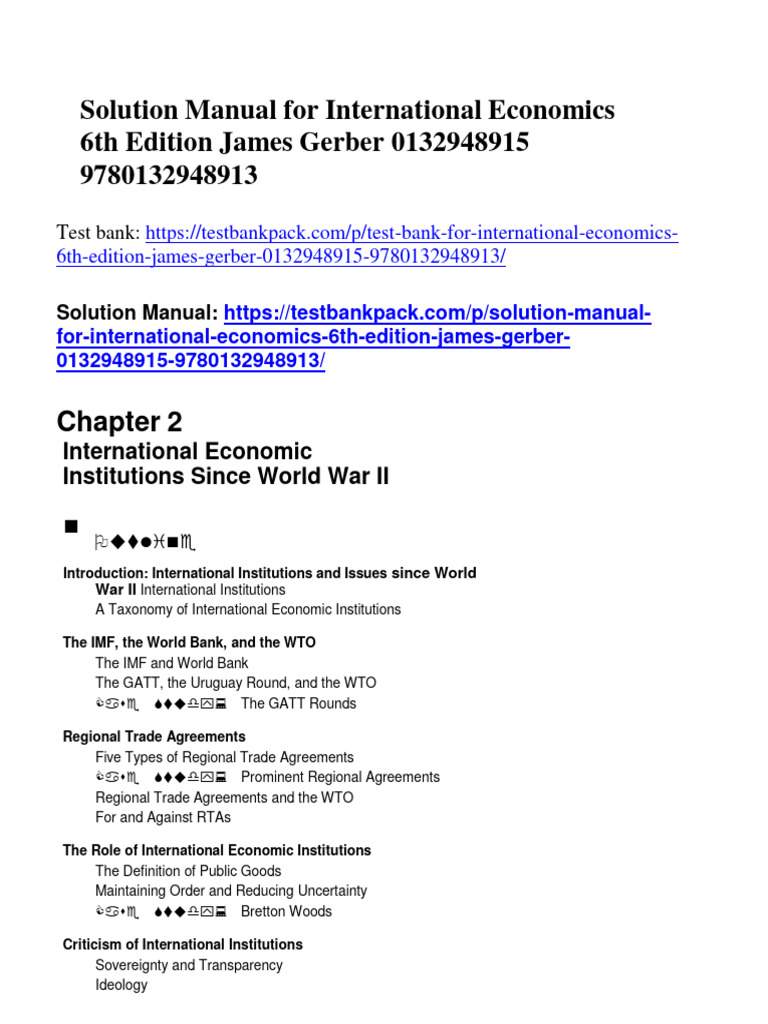 International Economics 6th Edition James Gerber 0132948915 ...