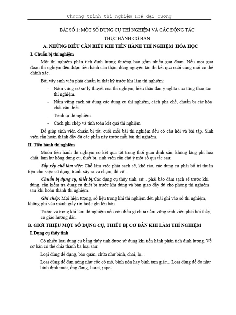 Thi Nghiem Hoa Dai Cuong | PDF