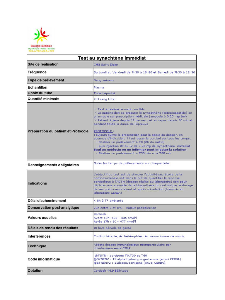 Test Au Synacthene Immediat 01042016123237 | PDF