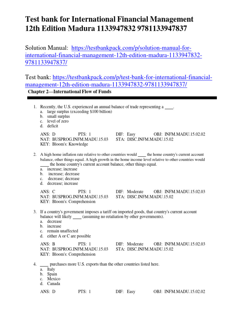 International Financial Management Test Bank | PDF