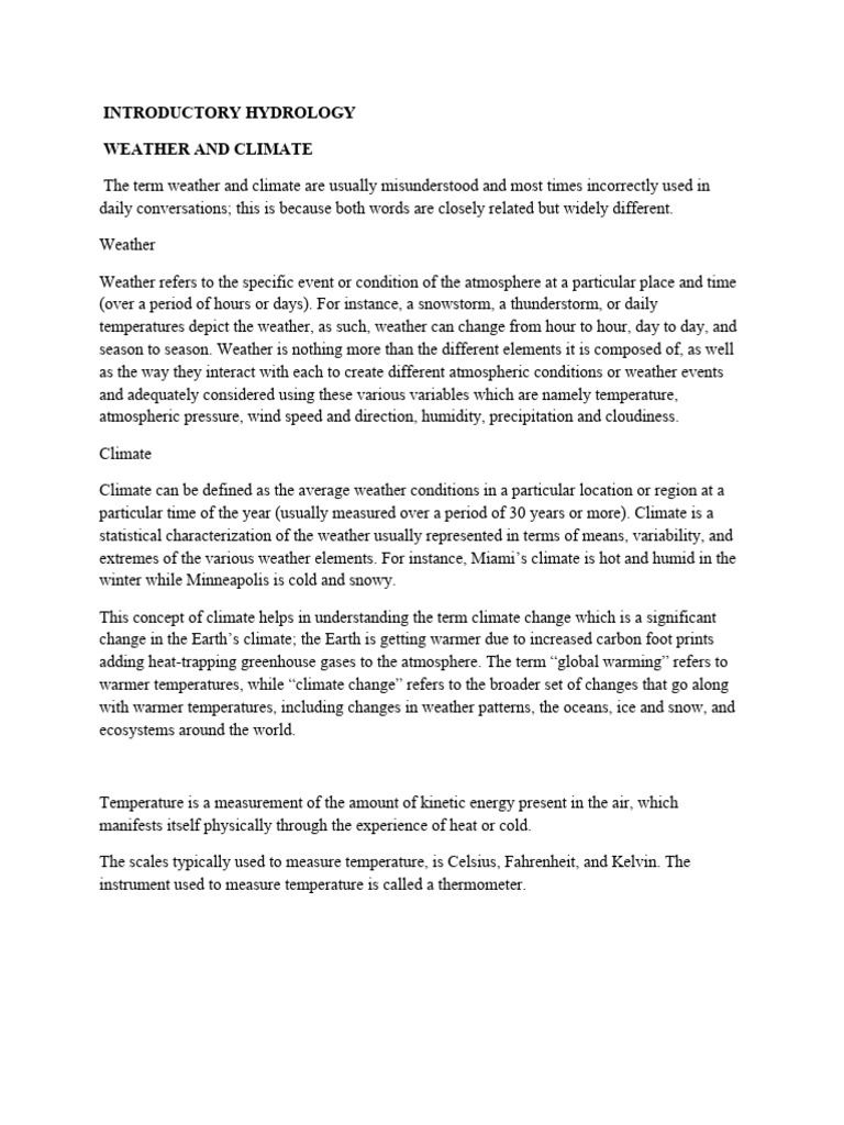 Weather vs. Climate Explained | PDF | Science & Mathematics