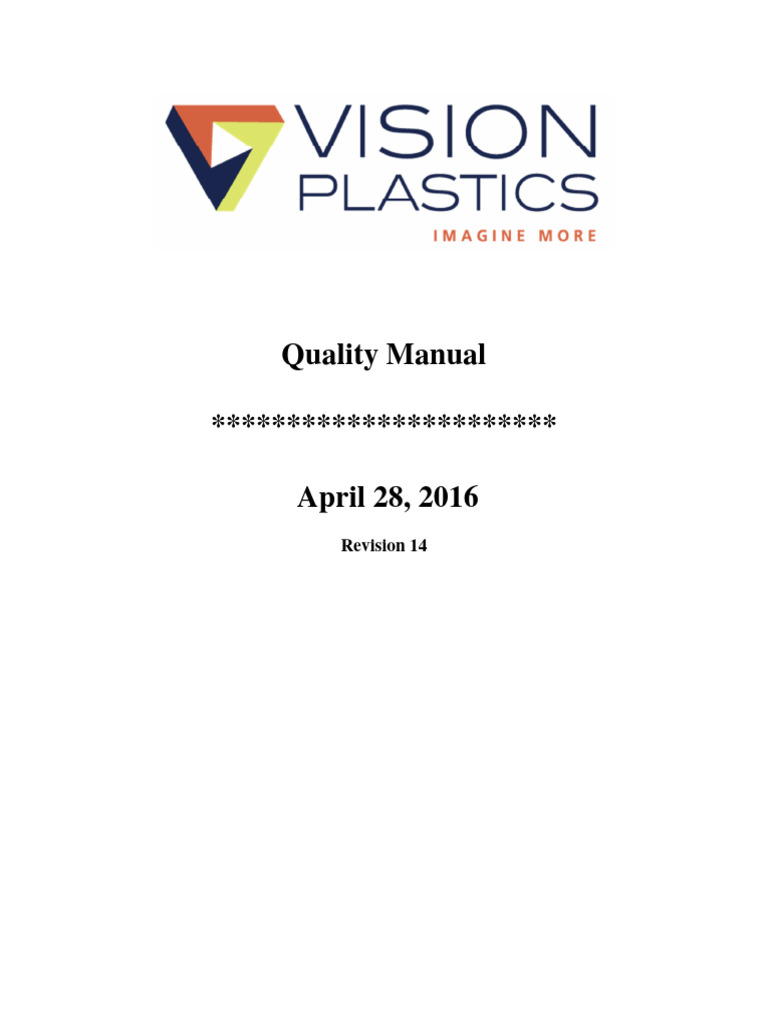QM001 Vision Plastics Quality Manual Rev14!4!28 16 | PDF
