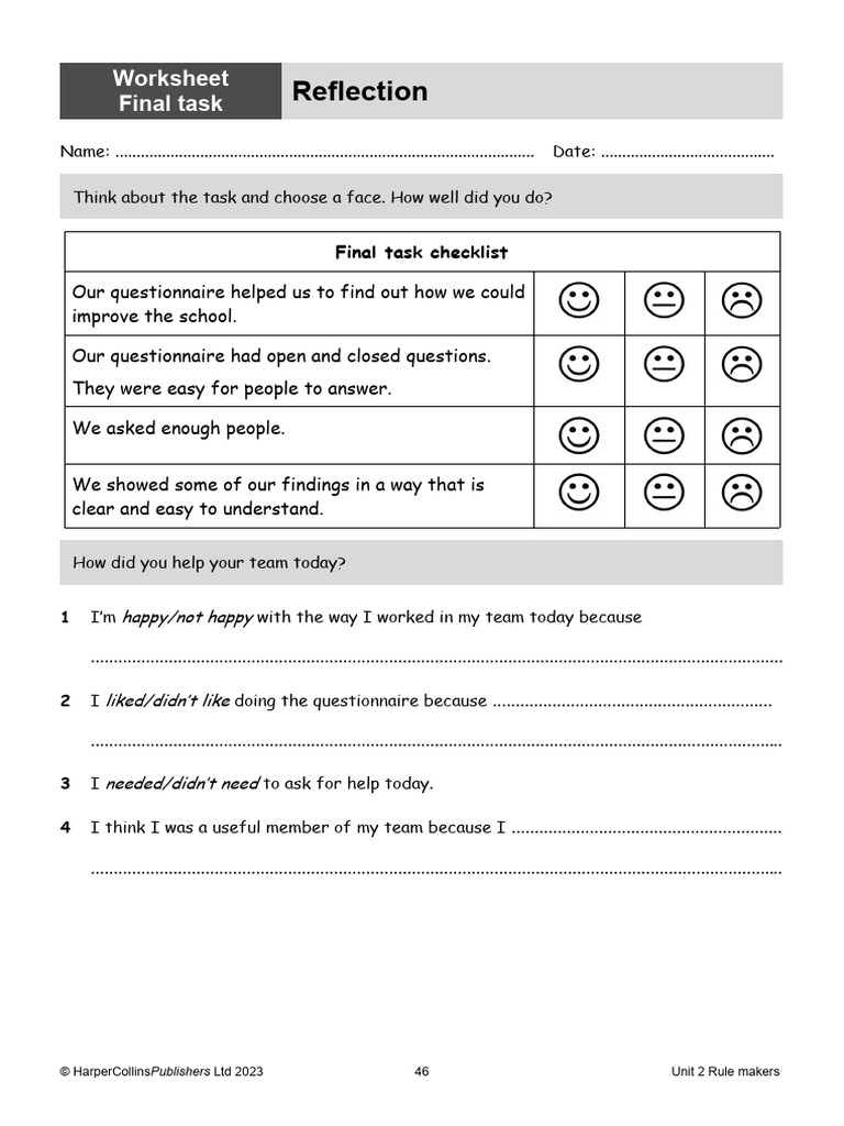 Unit 2 Final Task - Worksheet | PDF
