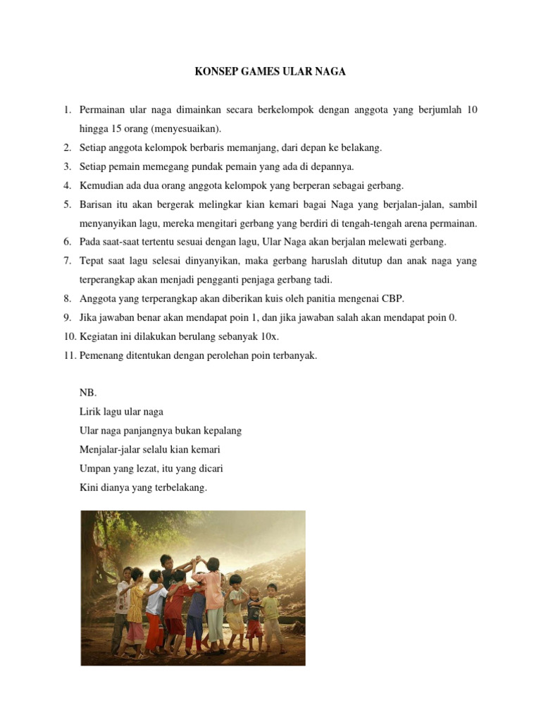 Permainan Ular Naga Aturan Dan Kuis Pdf