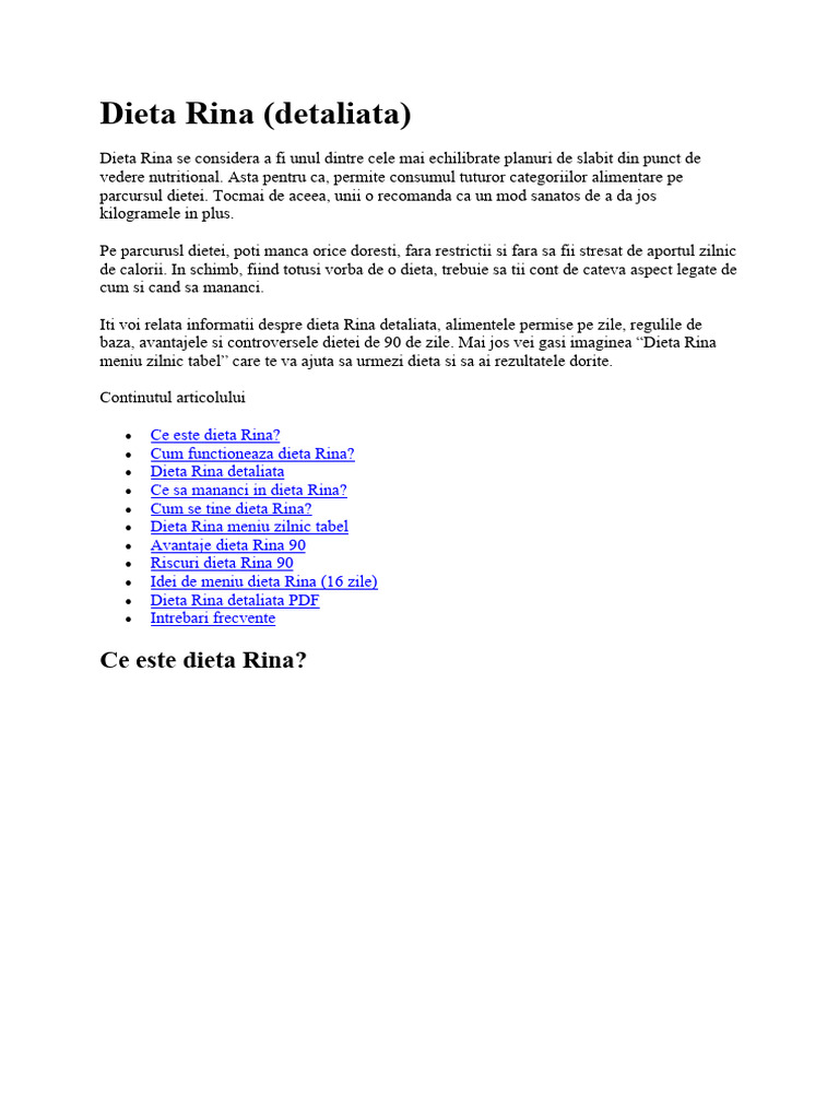 Dieta RINA | PDF