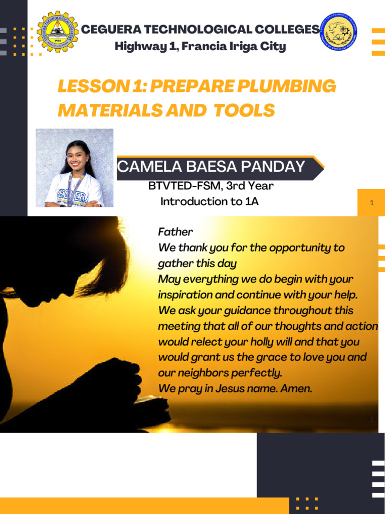 Lesson 1 Prepare Plumbing Materials and Tools | PDF