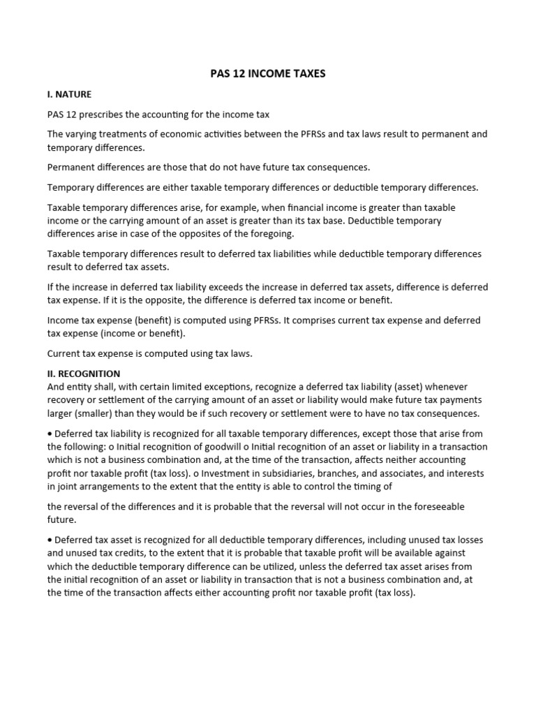 Pas 12 Income Taxes | PDF | Deferred Tax | Depreciation