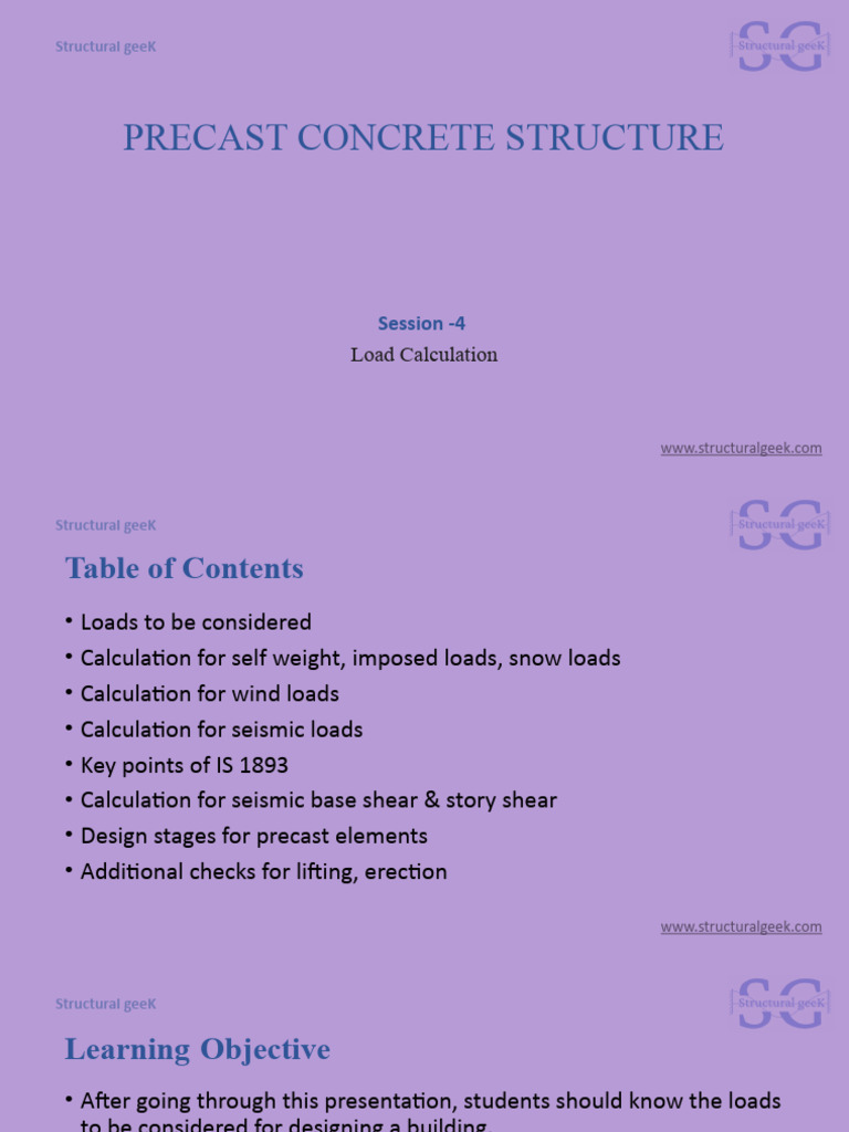 Precast Concrete Structure Session 04 | PDF