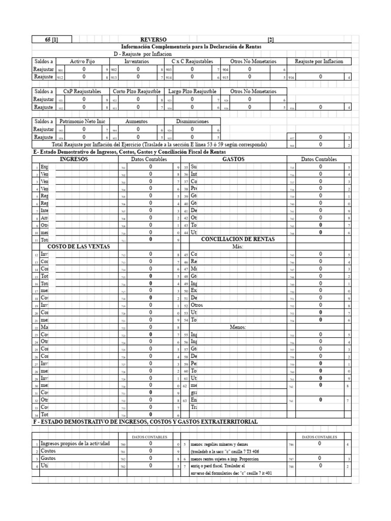 Planilla DPN 25 | PDF