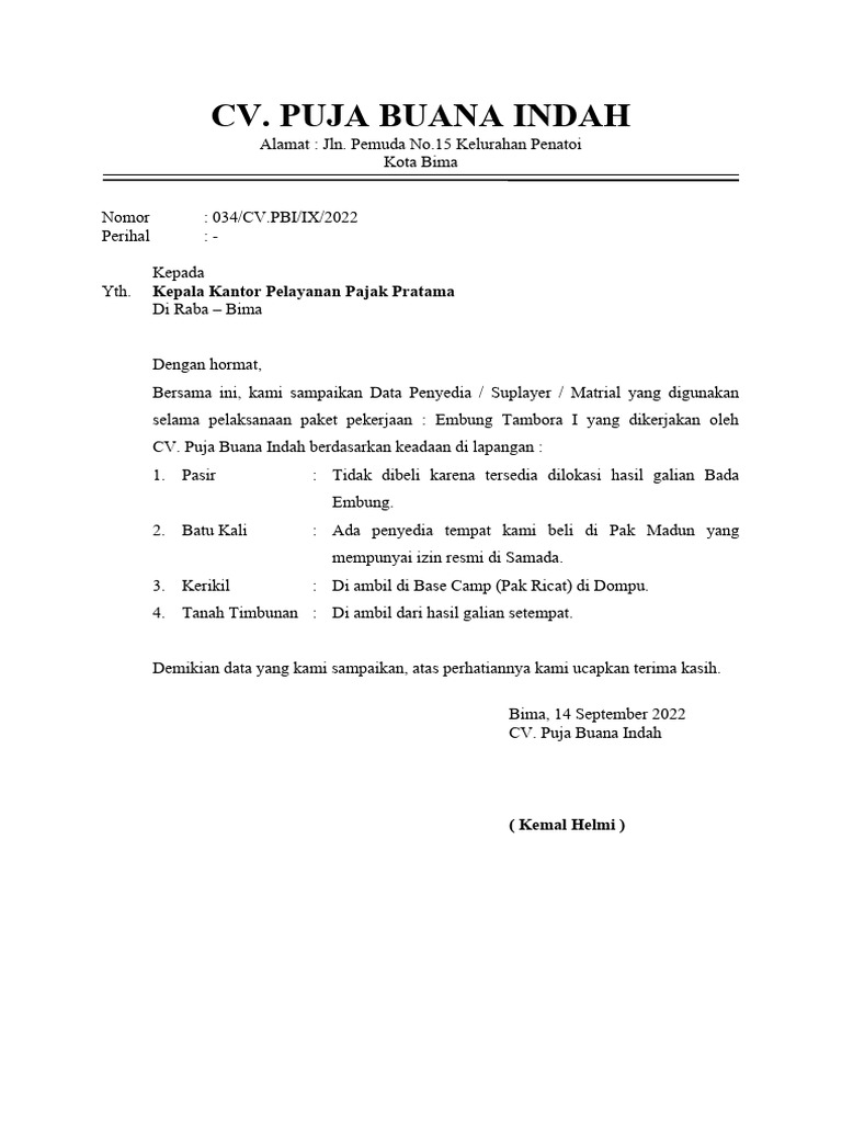 CV Puja Buana Indah | PDF