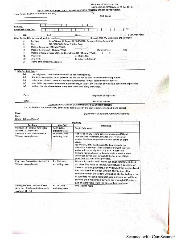 Csd Form Pdf