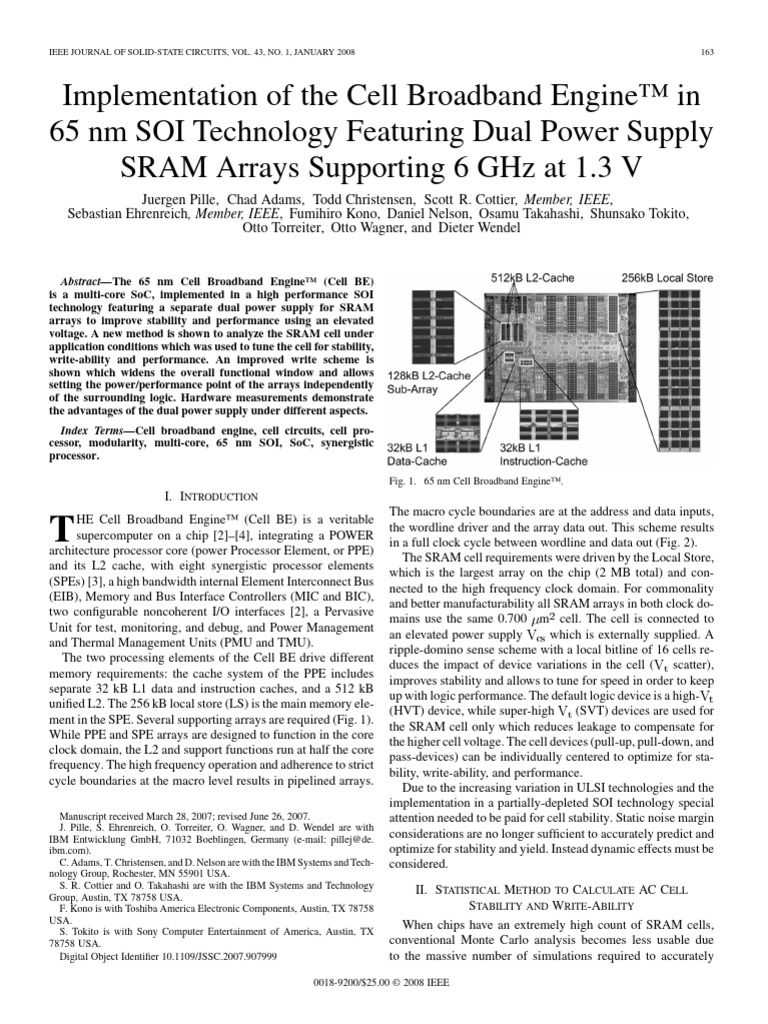 Implementation of The Cell Broadband Engine™ in 65 NM SOI Technology ...