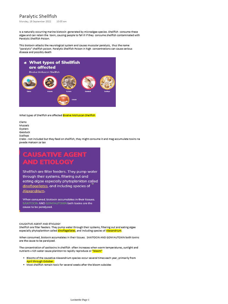 Paralytic Shellfish | PDF